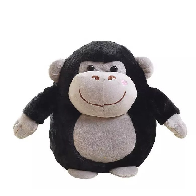 Boneco Pelúcia de Macaquinho Preto Marrom com Coração Gorila Macaco ...