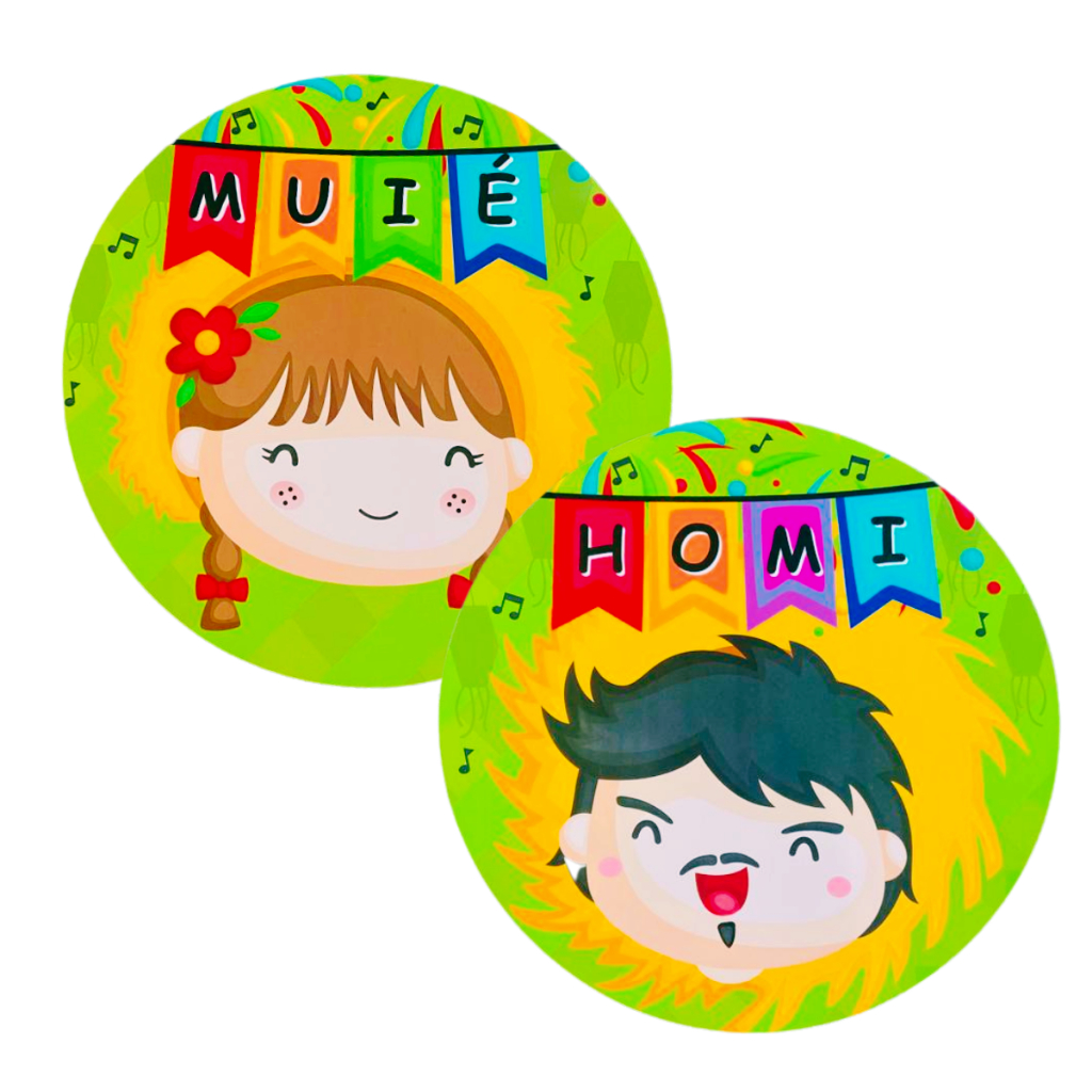 06 Placa Plaquinha Banheiro Festa Junina Julina Homi E Muié | Shopee Brasil