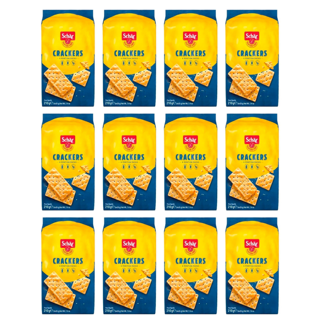 Kit 12 Biscoitos Crackers Sem Glúten e Lactose 210g Schar | Shopee Brasil