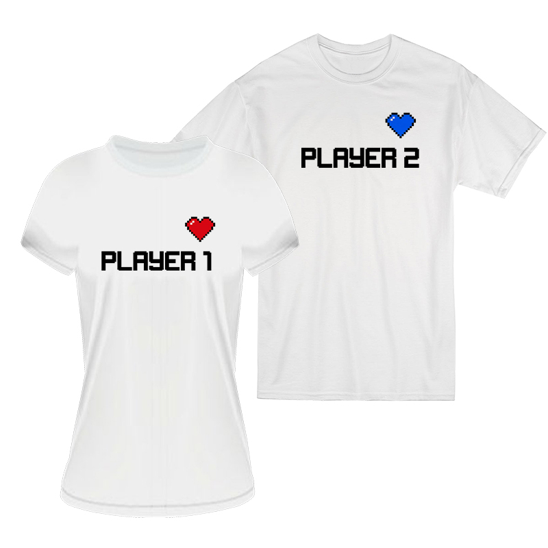 Kit camiseta casal combinado / Player 1 Player 2 / Casal Gamer ...