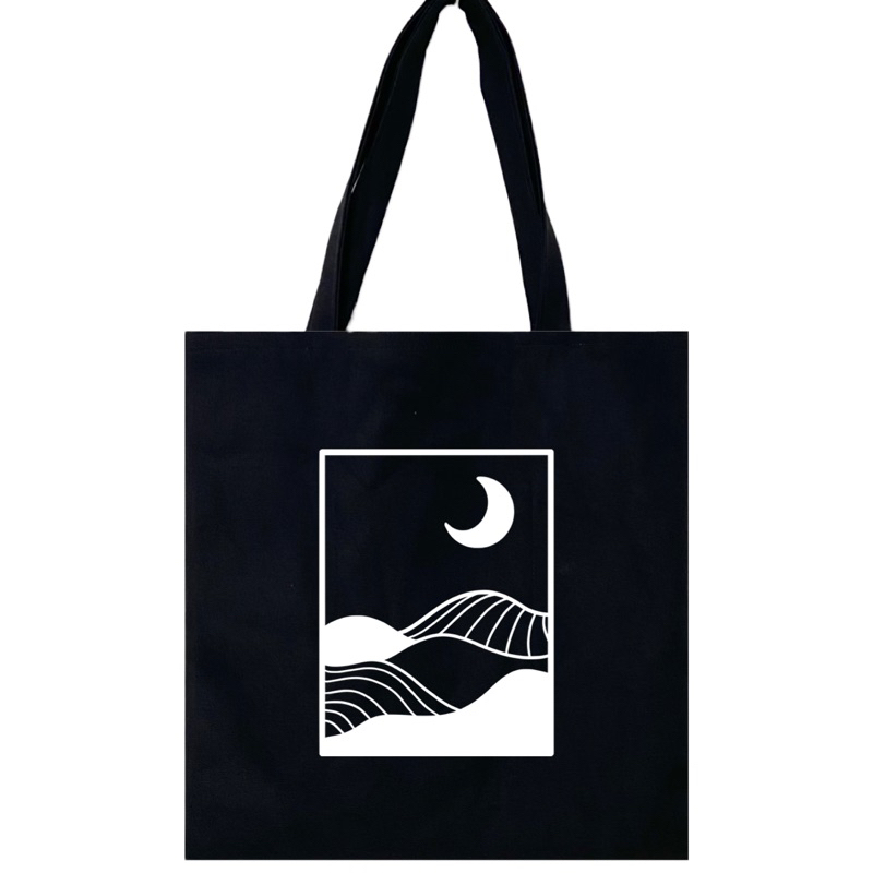 Ecobag preta zíper personalizada algodão cru ou brim pesado bolsa sacola paisagem | Shopee Brasil