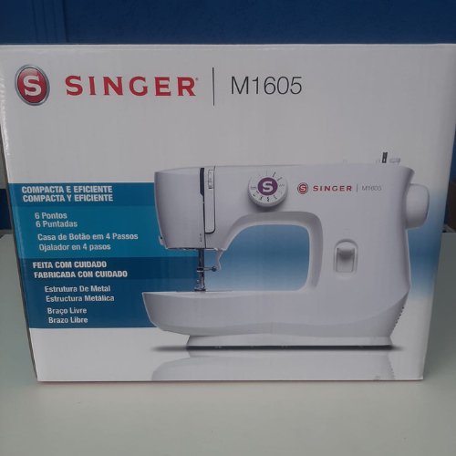 Máquina de Costura Singer M1605 Portátil Branca 127v | Shopee Brasil