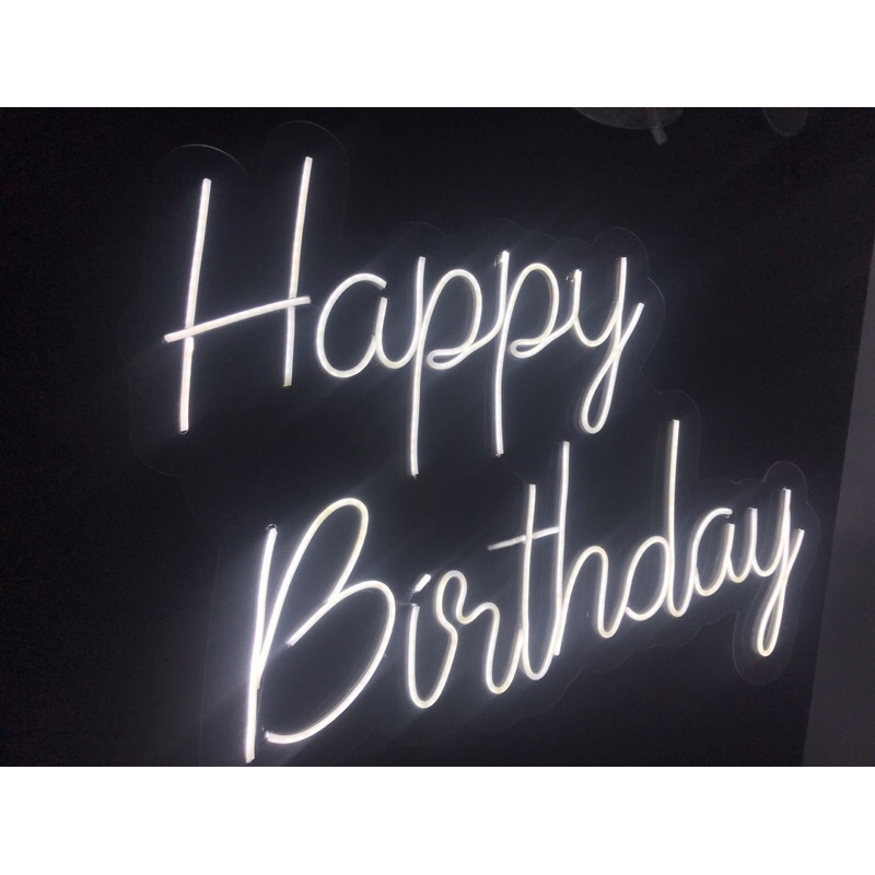 Painel Luminária Happy Birthday em LED Neon 60cmx40cm | Shopee Brasil