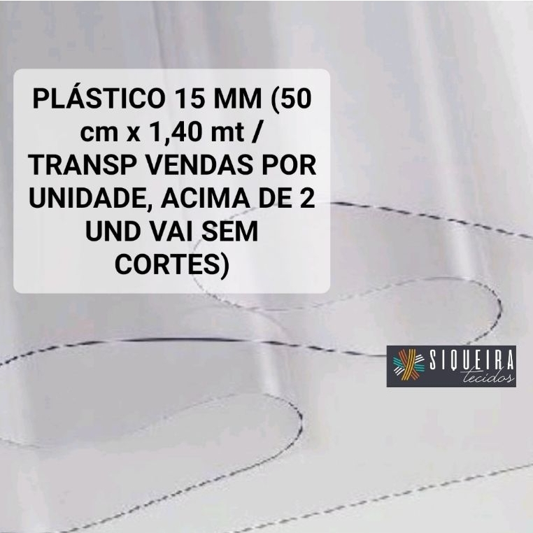 PLÁSTICO CRISTAL TRANSPARENTE 0,15 MM (VENDAS A PARTIR DE 50 CM X 1,40 ...