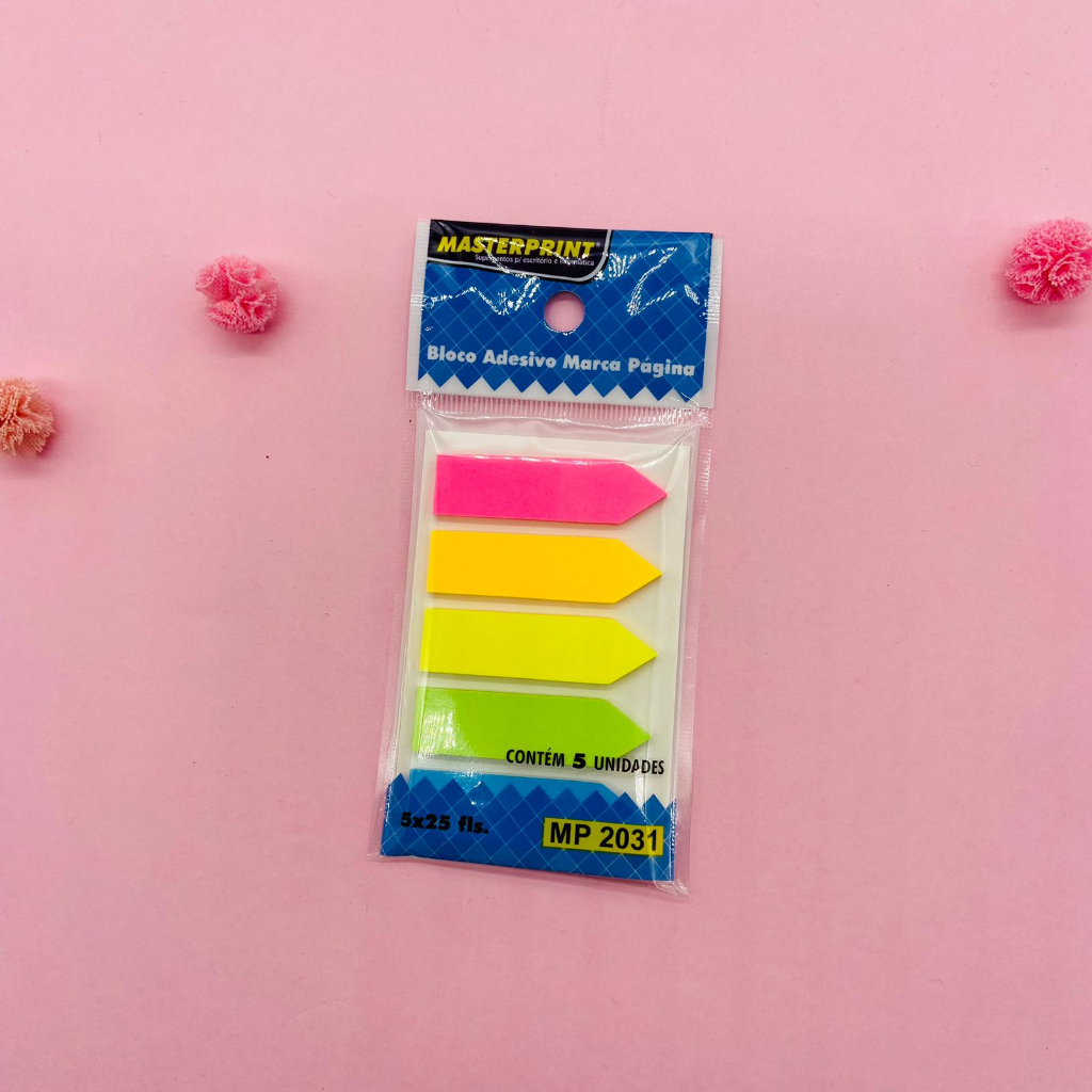 Bloco Adesivo Marcador De Página Seta Retângulo Tipo Post It Colorido ...