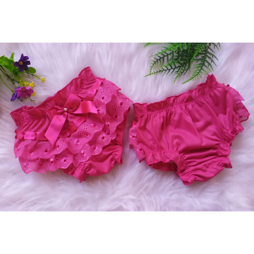 Kit 6 Calcinhas Infantil Fru-Fru com Babado | Shopee Brasil