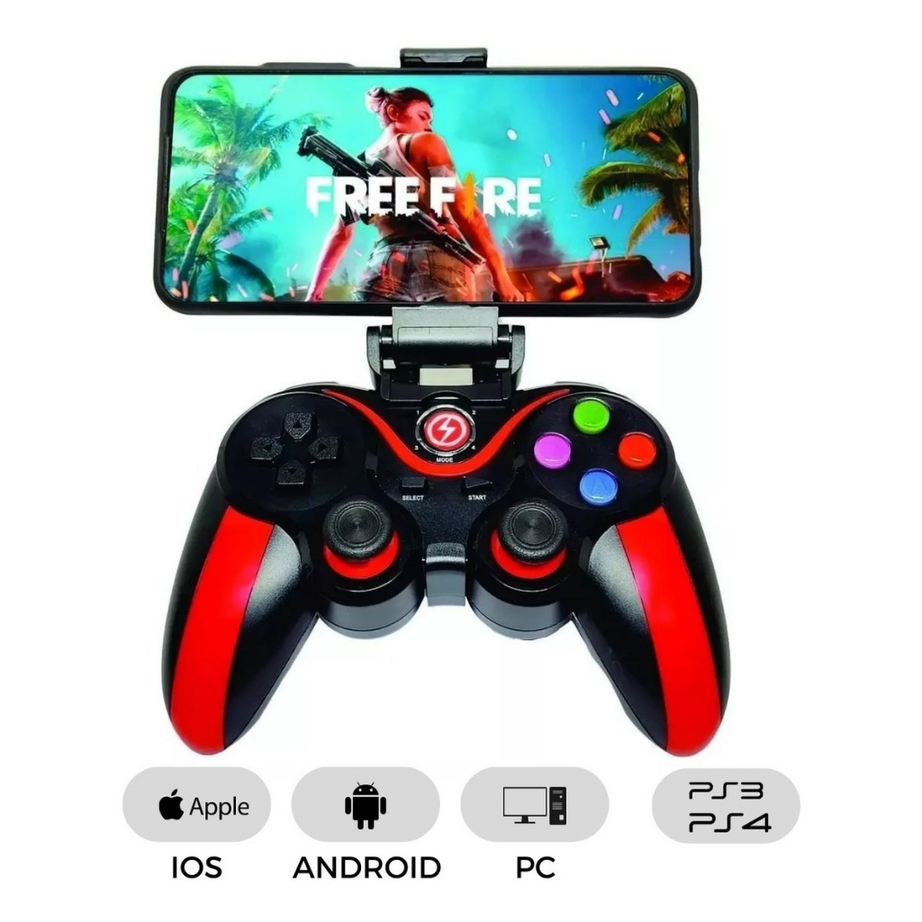 Controle Joystick Bluetooth Universal + suporte para Celular Android ...
