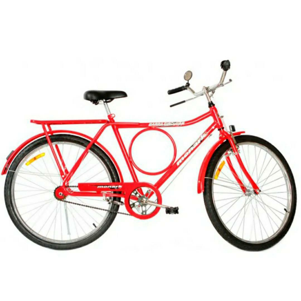 Bicicleta Aro 26 Monark Barra Circular Freio Varão - Vermelho | Shopee ...