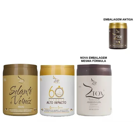Zap Botox Ztox Profissional + 60 segundos + verniz 950g | Shopee Brasil