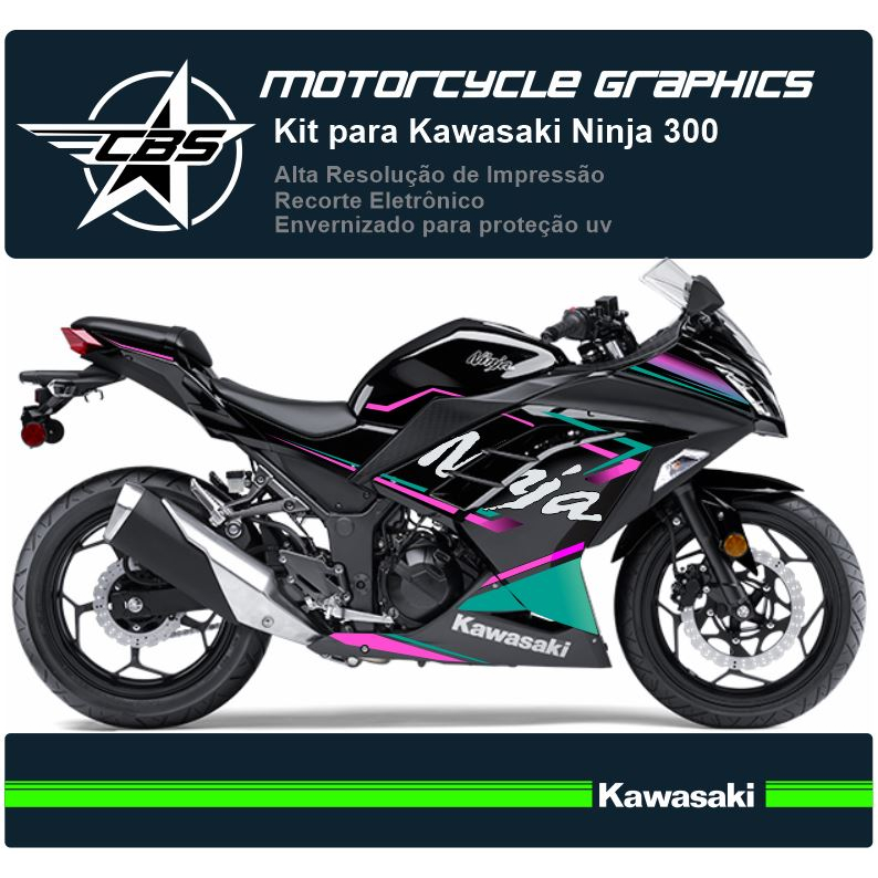 Kit de Adesivos Kawasaki Ninja 300 Custom | Shopee Brasil