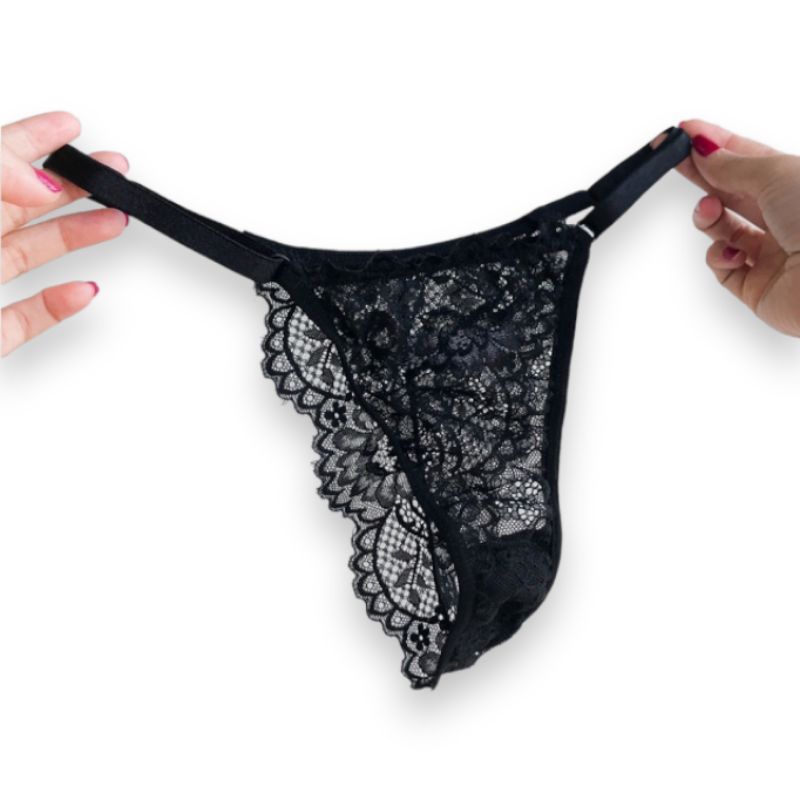 kit 5 Calcinhas Fio Dental Feminina Renda String Renda Tanga Renda ...