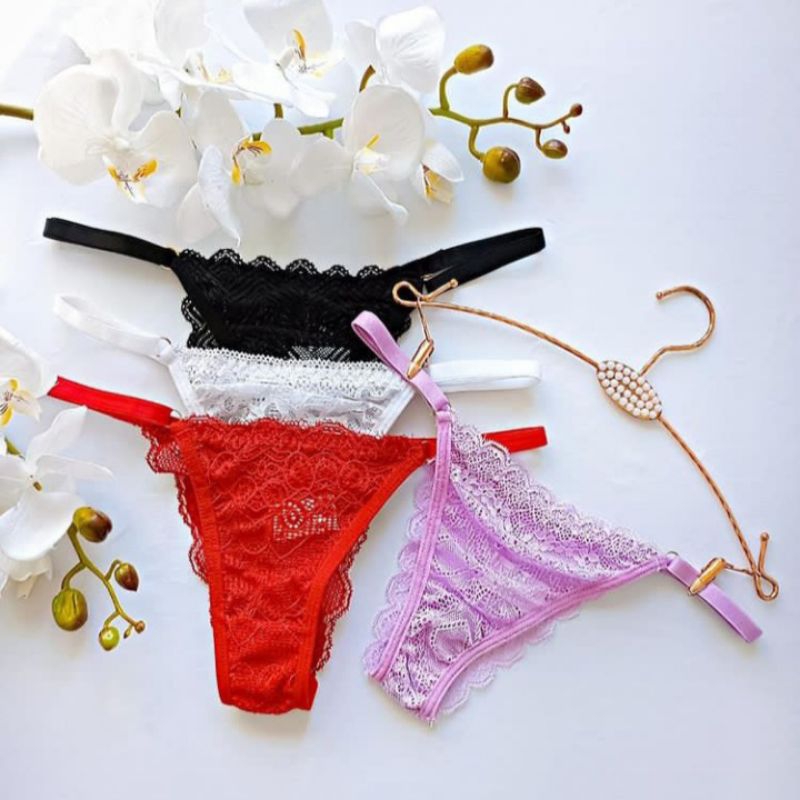 kit 5 Calcinhas Fio Dental Feminina Renda String Renda Tanga Renda ...