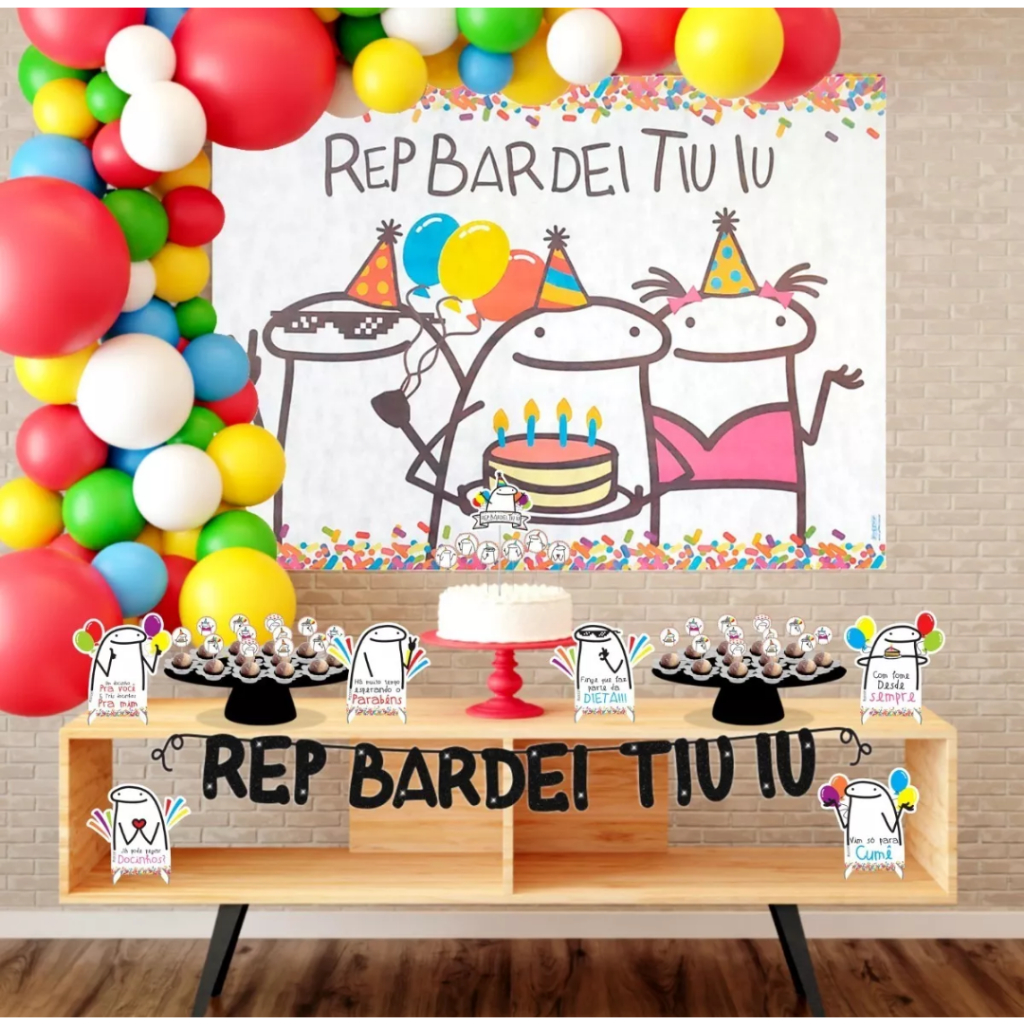 Kit festa Flork Meme Decoração Completa | Shopee Brasil