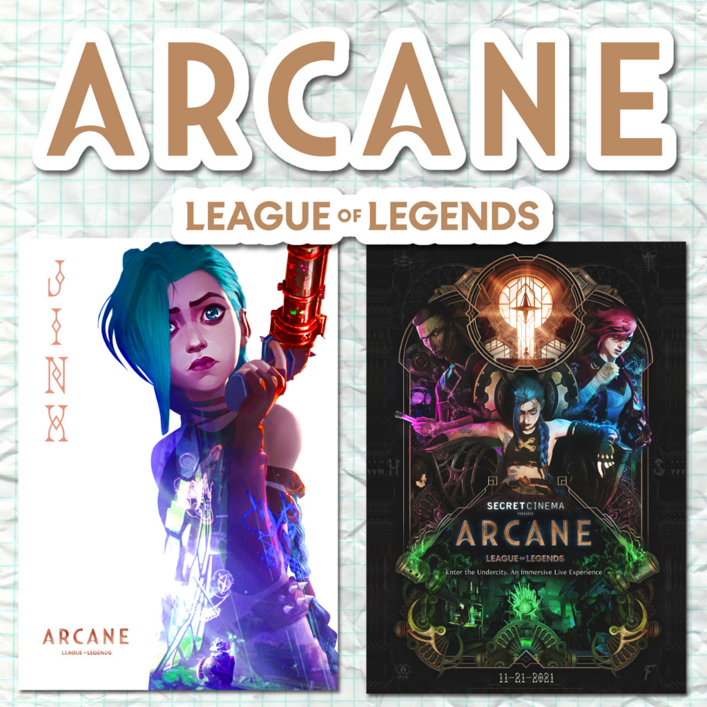 Poster Arcane League of Legends LOL A4 Adesivo Material Escolar Caderno ...