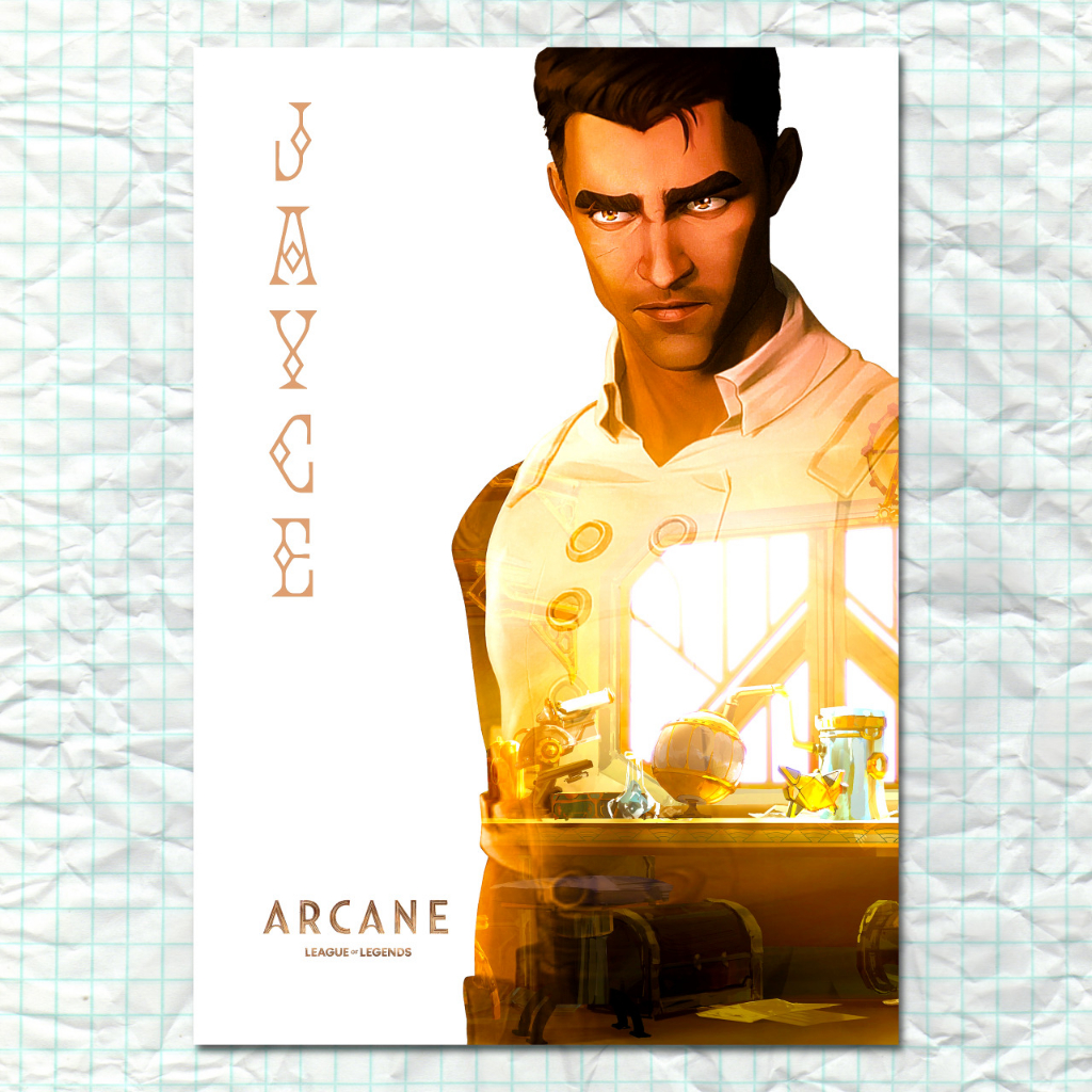 Poster Arcane League of Legends LOL A4 Adesivo Material Escolar Caderno ...