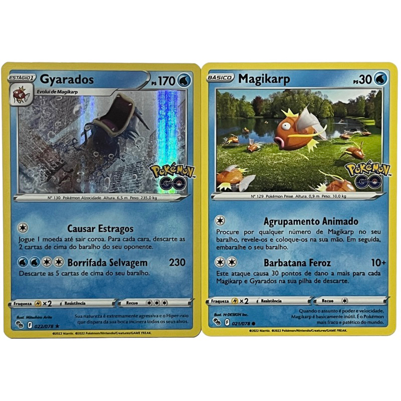 Cartas Pokémon Gyarados Rara Brilhante + Magikarp | Shopee Brasil