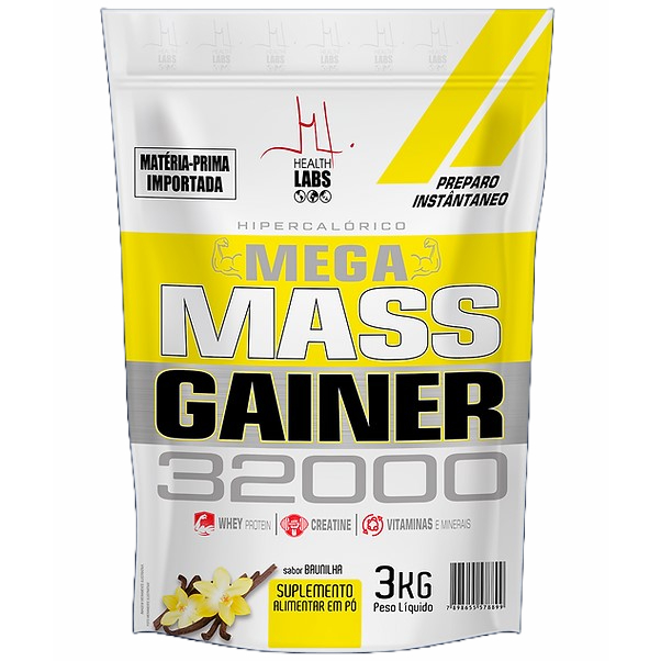 MEGA MASS GAINER 32000 - 3KG -BAUNILHA | Shopee Brasil
