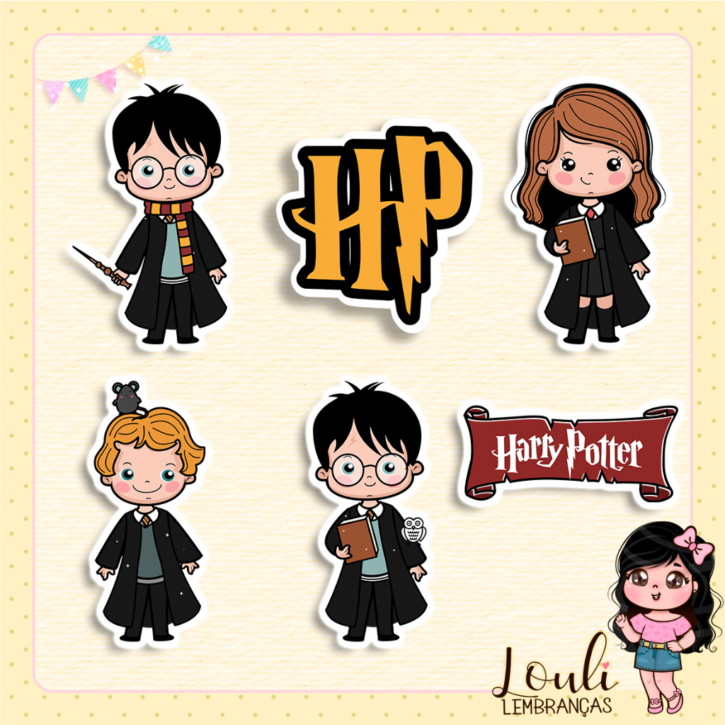 100 Apliques Harry Potter Tag Harry Potter 4cm | Shopee Brasil