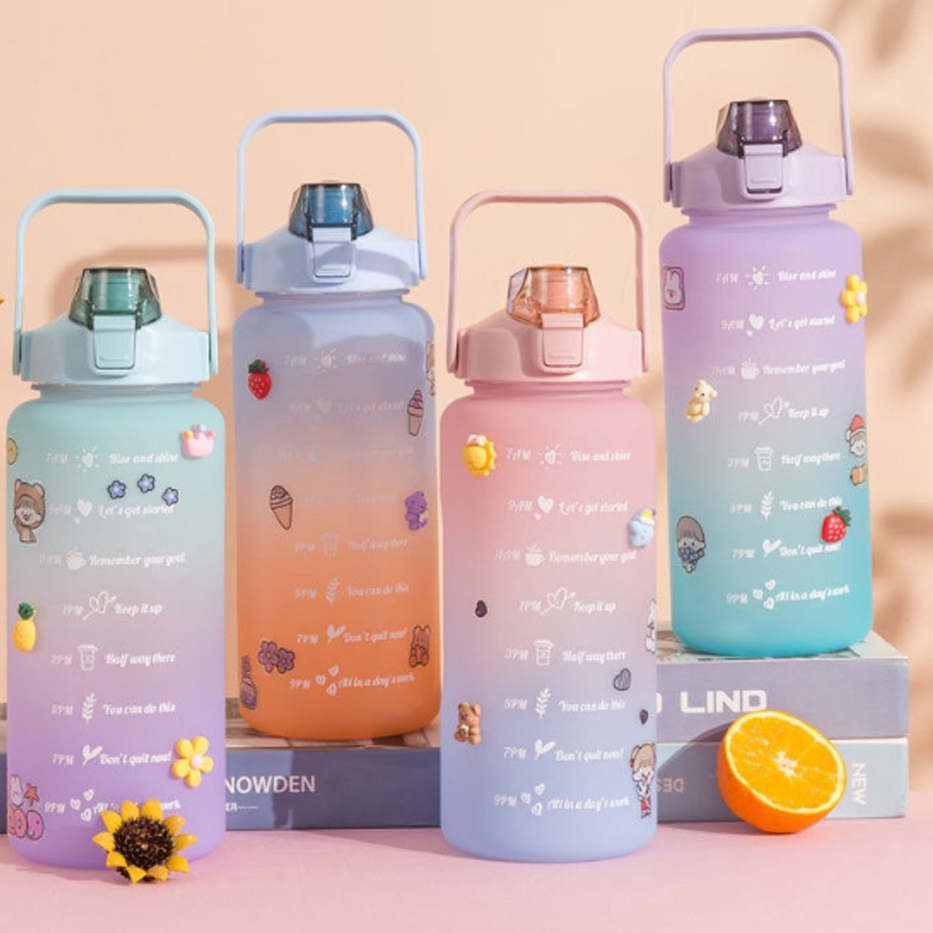 Garrafa Motivacional água Kit 3 unid c/ Adesivos/ 300 ou 500ml/900ml/2000ml | Shopee Brasil