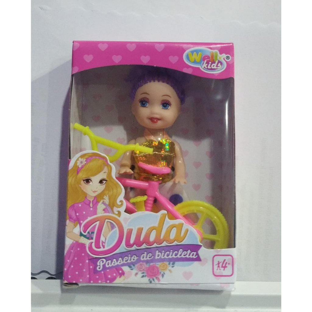 Mini Boneca Duda com Bicicleta | Shopee Brasil