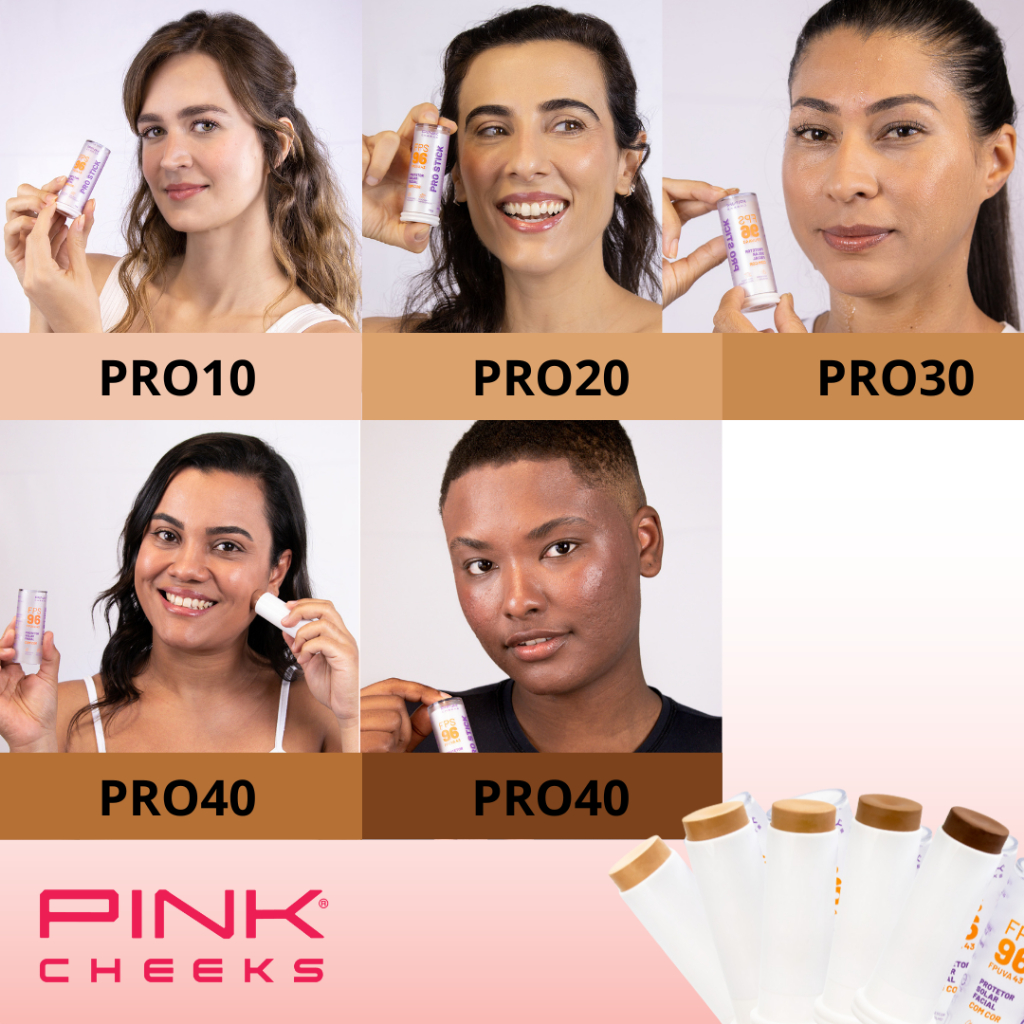 Protetor Solar Filtro Solar Facial Pro Stick com Cor Pink Cheeks 14g ...
