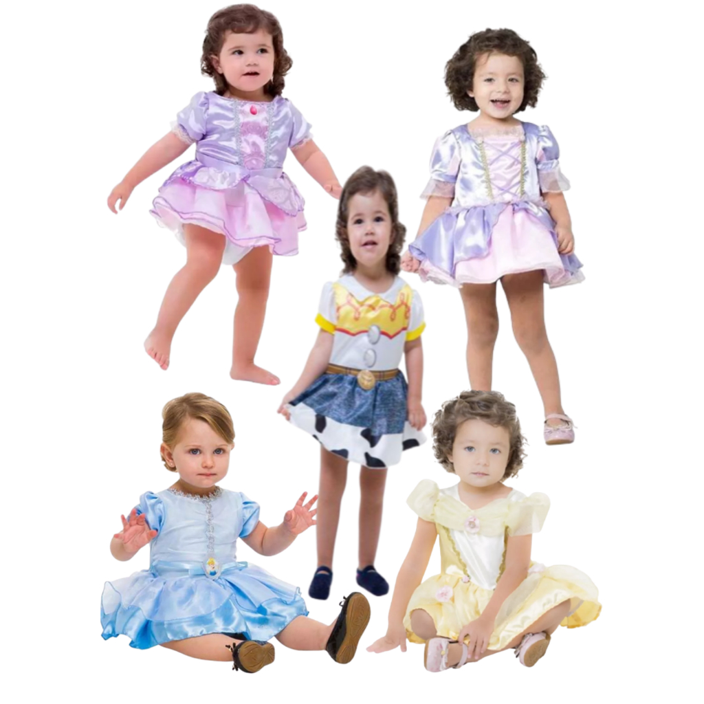 Fantasia Classica Bebe Disney Rapunzel Sophia Jessie Bela Cinderela ...