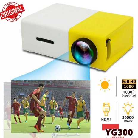 Mini Projetor Led Yg-300 Portatil Full Hd 600 Lumens Usb Hdm | Shopee Brasil