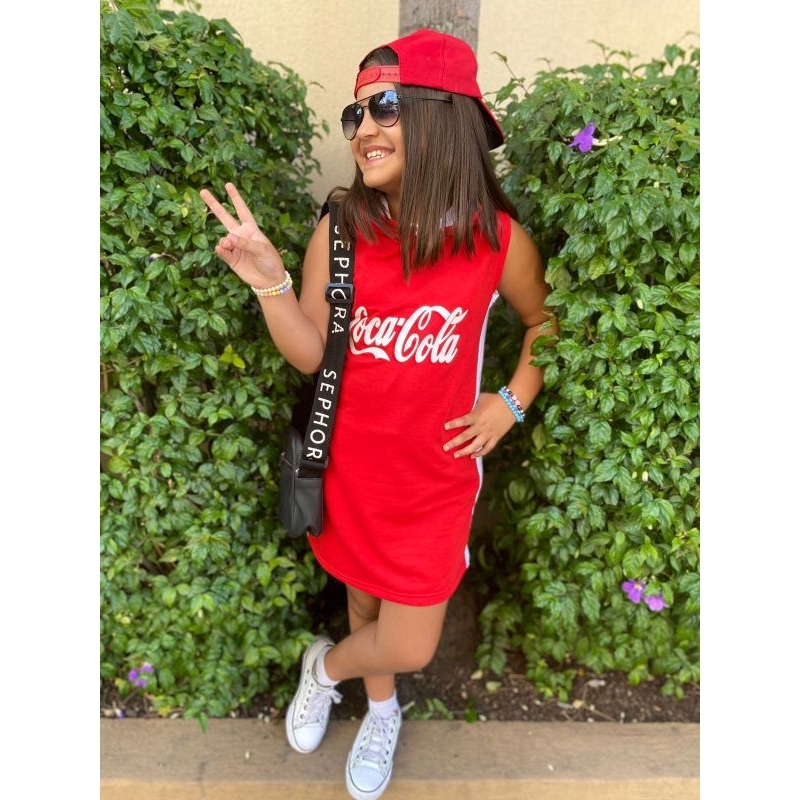 VESTIDO INFANTIL CHARMOSO COCA COLA | Shopee Brasil