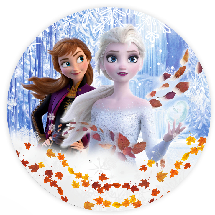 Painel de Festa Frozen Redondo 1,5 x 1,5 Em Tecido Sublimado Efeito 3D ...