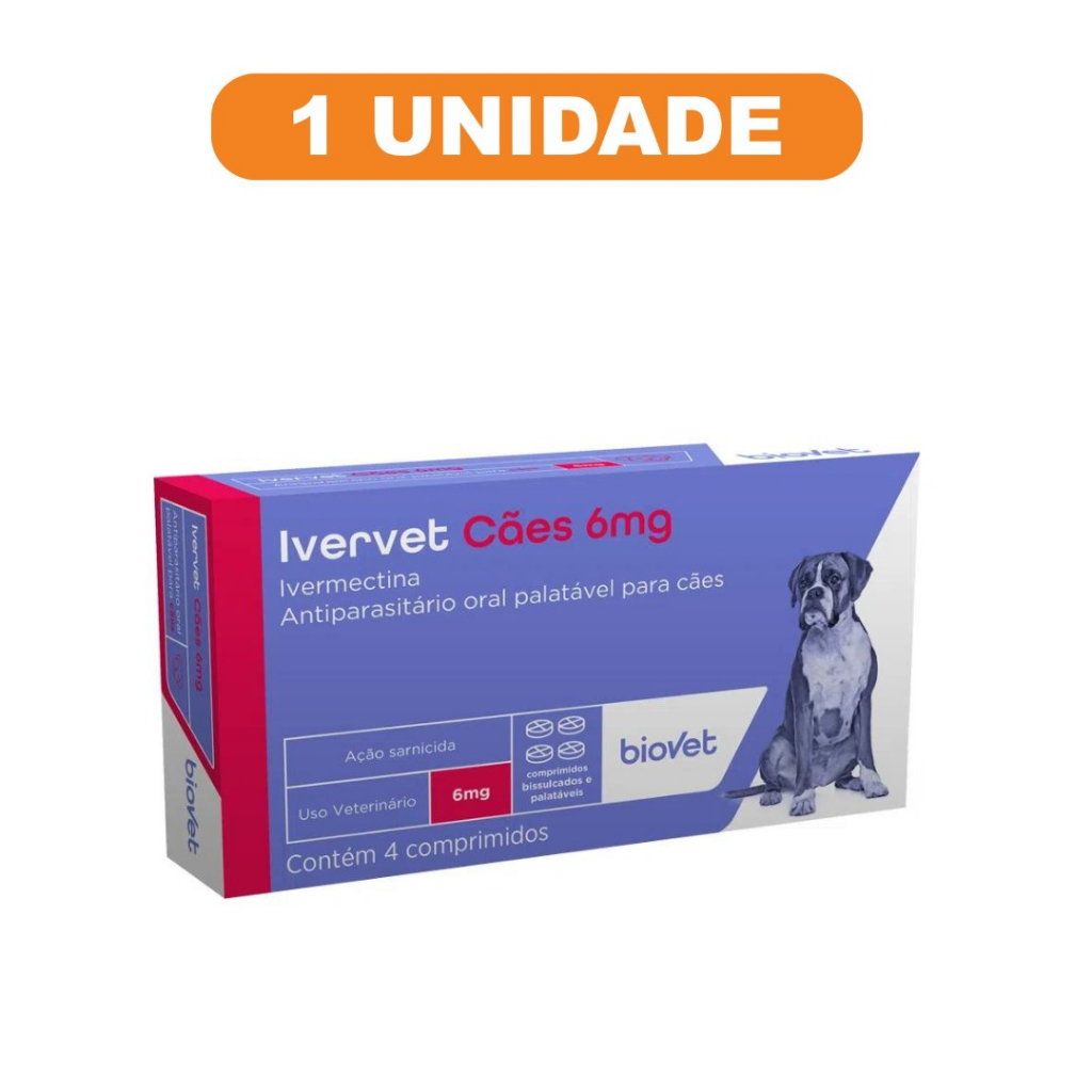 Ivervet 6mg C/4 Comprimidos Remédio para Carrapato, Pulgas e Sarna ...
