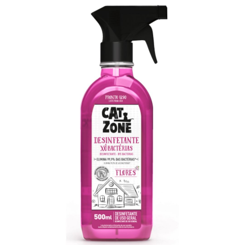 Desinfetante Xô Bactérias Flores Cat Zone - 500ml | Shopee Brasil