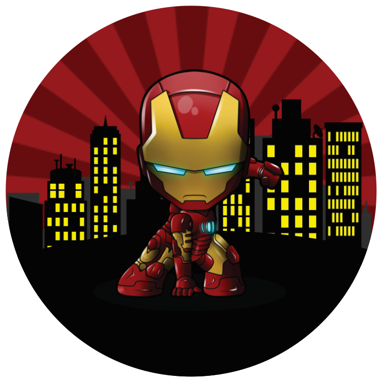 Painel de Festa Homem de Ferro Baby Redondo 1,5 x 1,5 Em Tecido Sublimado Efeito 3D | Shopee Brasil