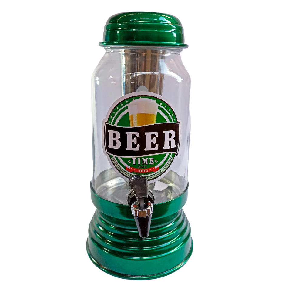 Torre De Chopp De Vidro Com Dispenser 3L Chopeira Beer Verde | Shopee ...