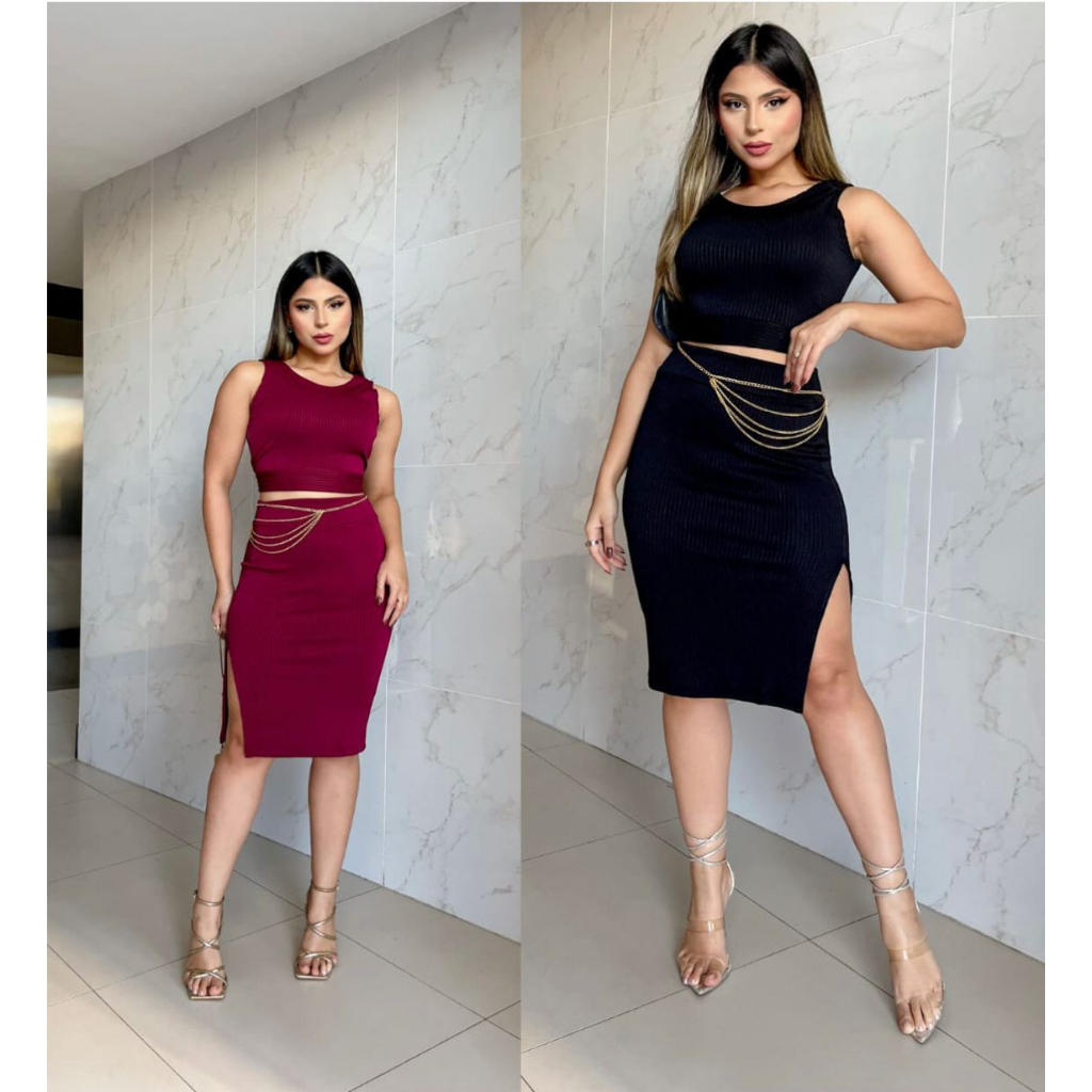 conjunto malha canelada roupas gringa conjuntos gringa tendencia ...