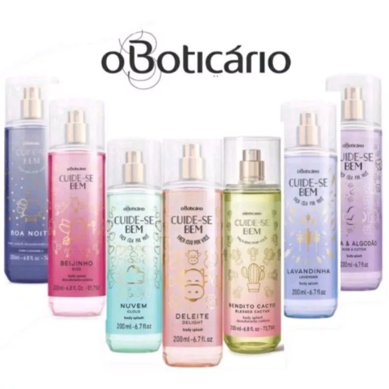 Body Splash (Deleite, Beijinho, Boa Noite, Nuvem, Pessegura, Rosa e Algodão)200ml - O Boticário ...