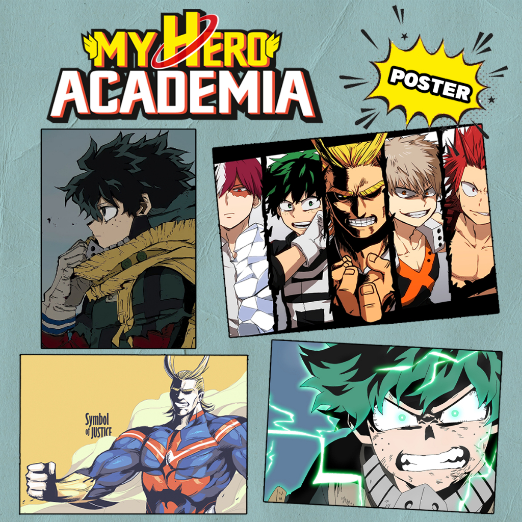 Poster A4, A5, A6 anime My hero academia papel adesivo personalizado ...