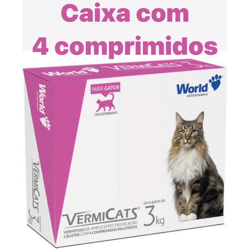 VERMICATS 600MG CAIXA COM 4 COMPRIMIDOS | Shopee Brasil