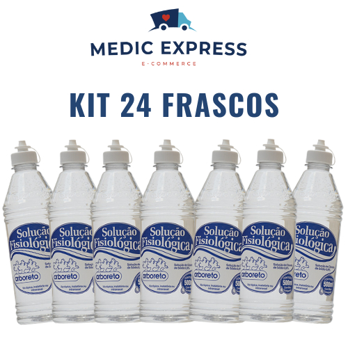 Kit Com 24 unidades de Soro Fisiológico 0,9% Arboreto 500Ml Cloreto de Sódio (Arboreto) | Shopee ...