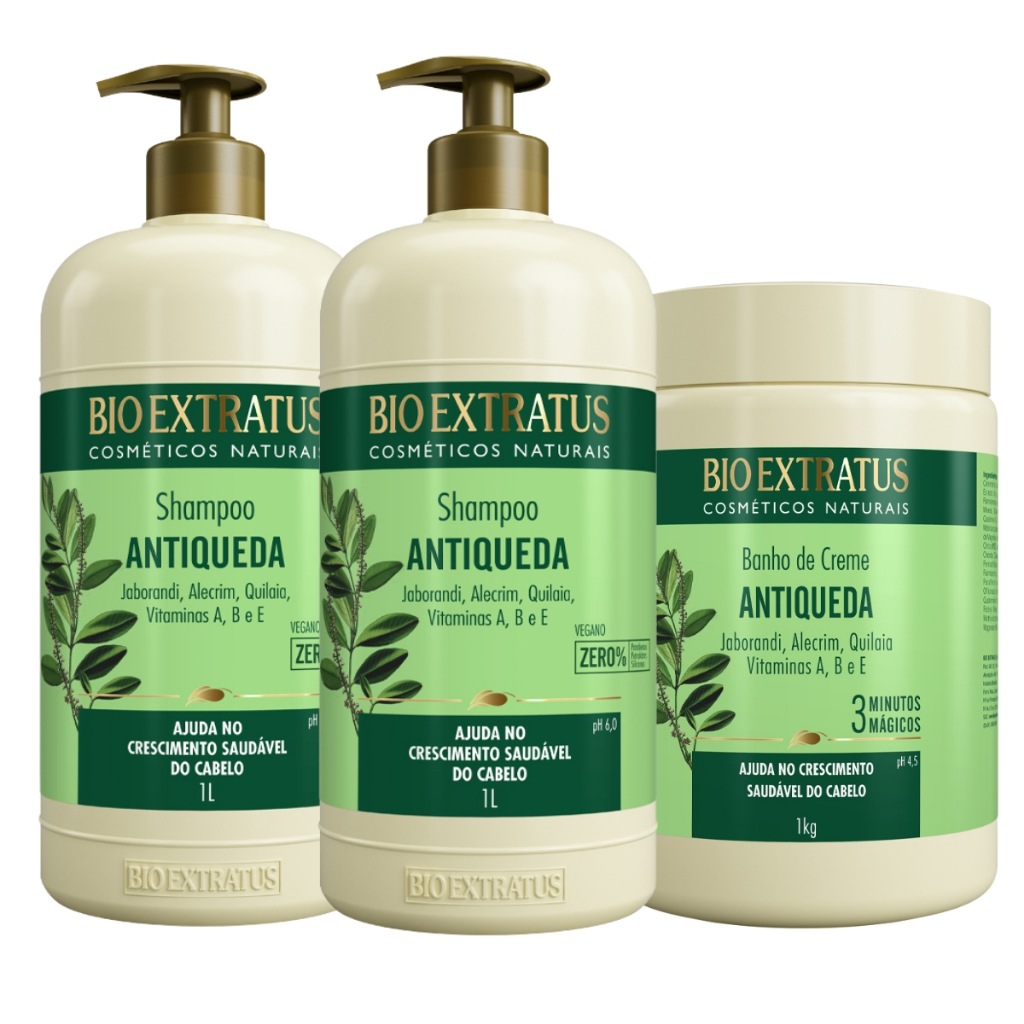 Kit Jaborandi 2 Shampoo 1L + 1 Bc 1kg Bio Extratus | Shopee Brasil