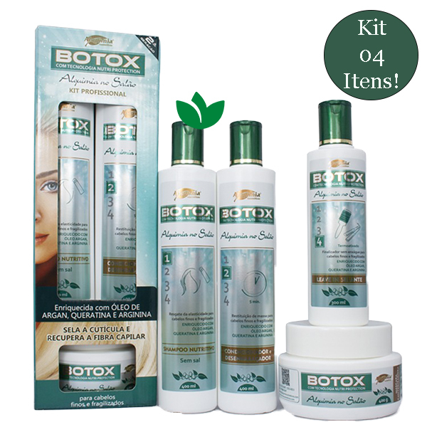 Kit Botox Capilar Alquimia no Salão 4 Itens | Shopee Brasil