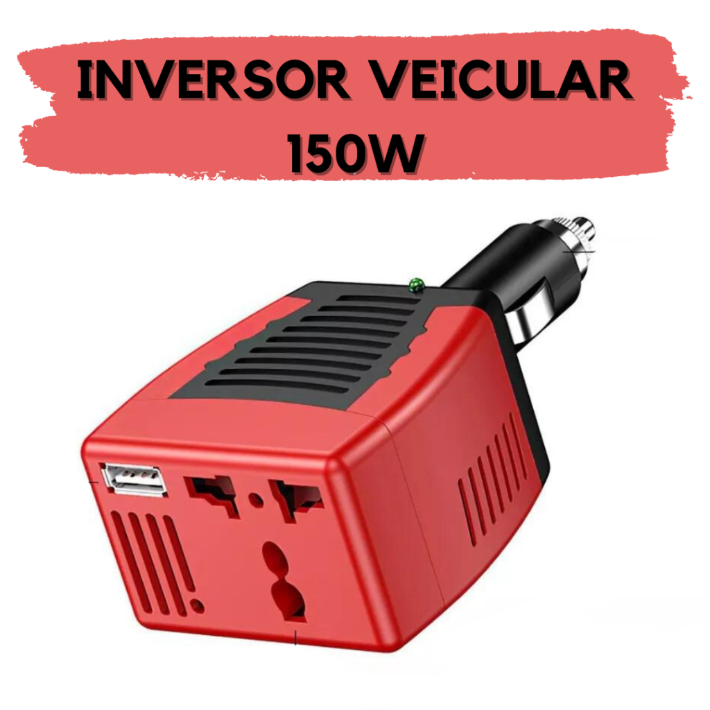 Inversor Conversor Para Carros 150W Tomada Veicular Carregador USB ...