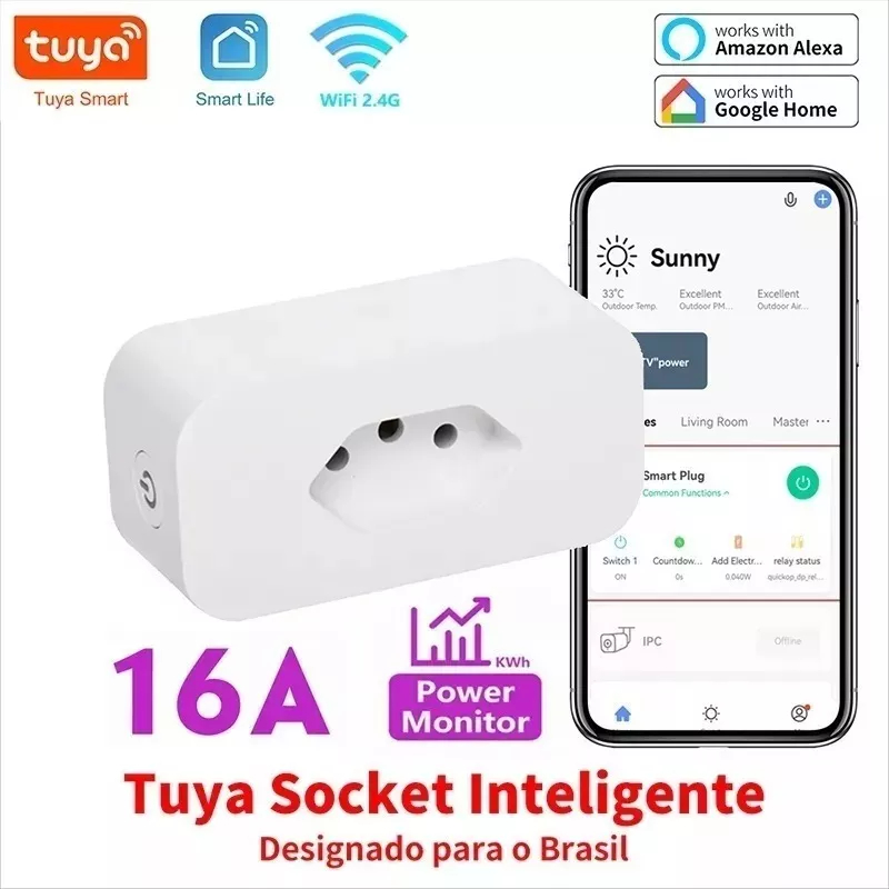 Tomada Inteligente Wifi 16a Consumo Energia Alexa Google App | Shopee ...