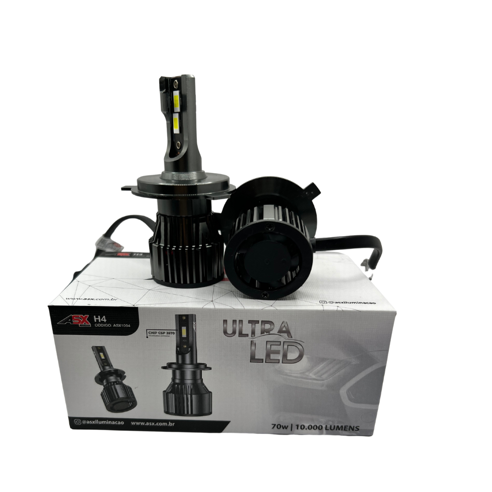 Kit Ultra LED ASX Modelo H4 H1 CSP 70W 6000k 10000 Lumens 12/24V Com Cooler | Shopee Brasil