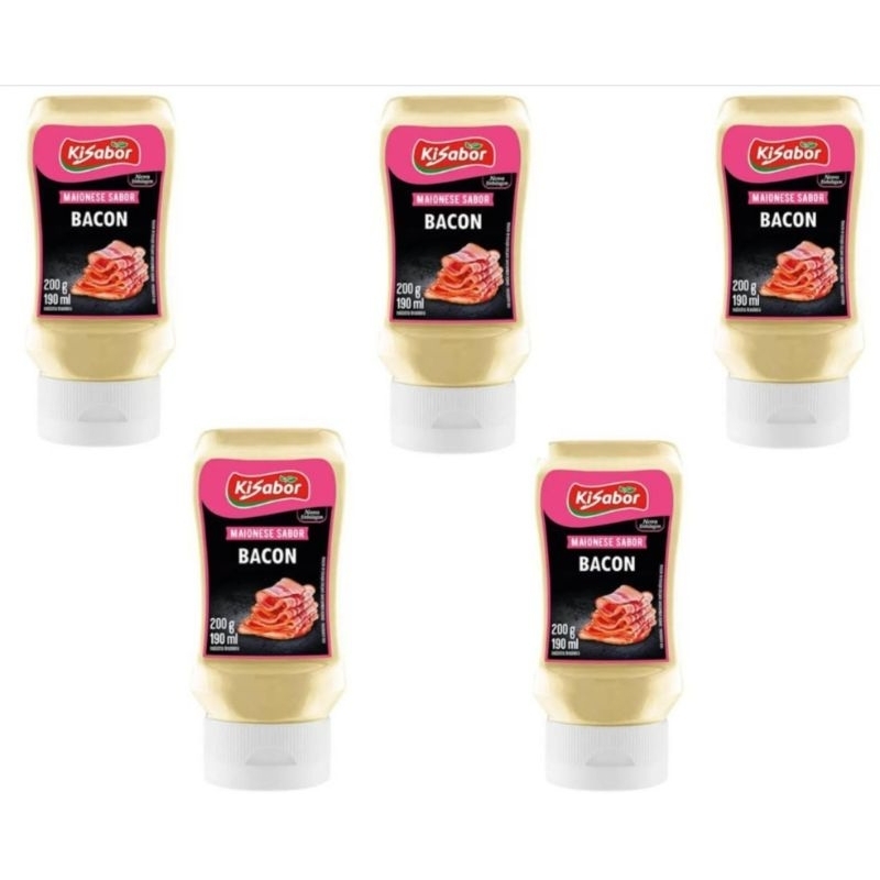 kit maionese sabor bacon com 5 unidades (200grs cada) | Shopee Brasil