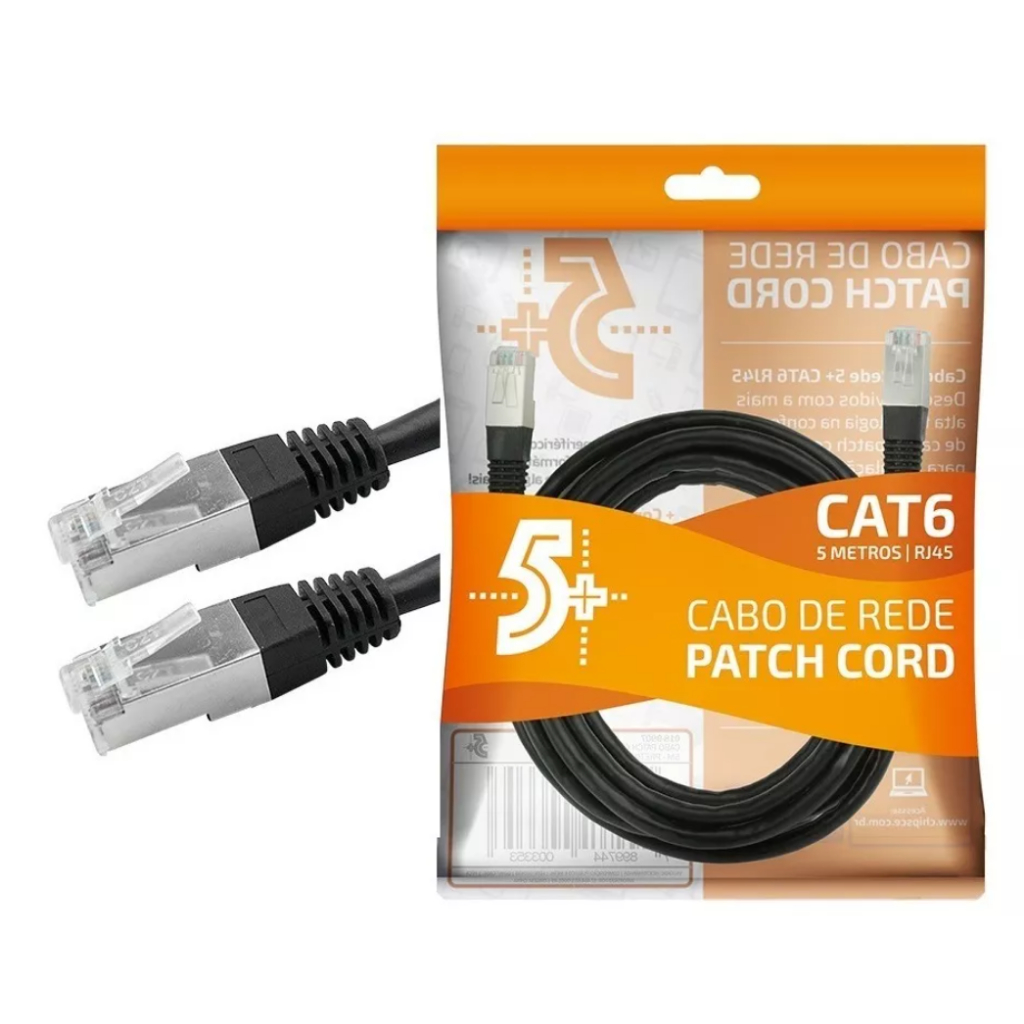 Cabo De Rede Blindado 5m Ethernet Rj45 Cat6 5 Metros Gigabit | Shopee ...