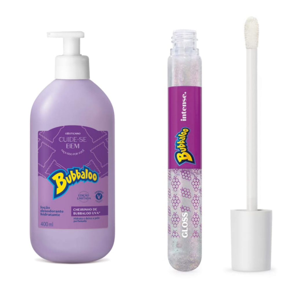 BUBBALOO UVA: HIDRATANTE 400 ML + GLOSS LABIAL 5 ML | Shopee Brasil
