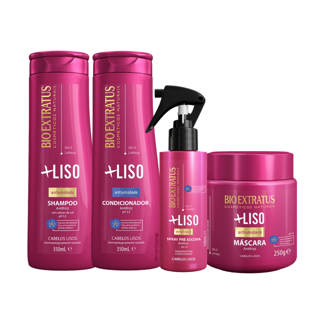 Kit 4x Produtos Mais Liso Pós Progressiva E Hidratante (SH+CD+SPRAY ...