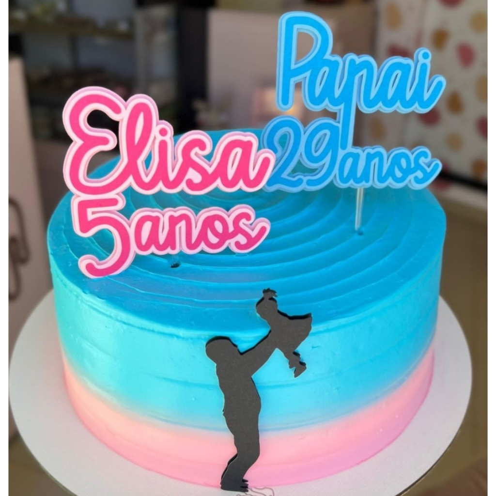 TOPO DE BOLO PAI E FILHA TOPPER PERSONALIZADO | Shopee Brasil