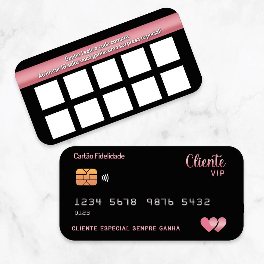 Cartões Fidelidade (Cartão de crédito) - 50 ou 100 unid. - 9x5cm ...