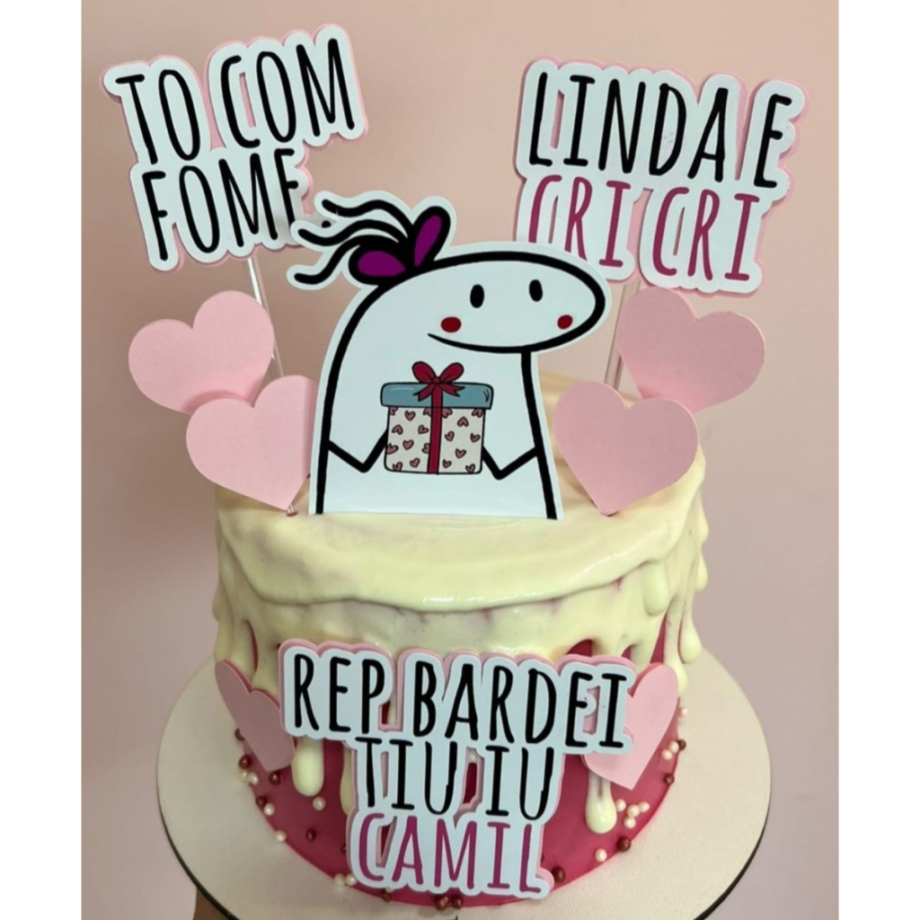 TOPO DE BOLO FLORK COM FRASES PERSONALIZADO TOPPER FLORK BENTO | Shopee ...